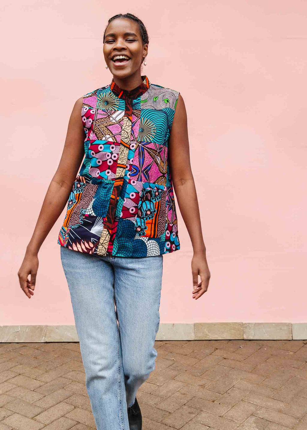 Patchwork Sleeveless Top – Zuri