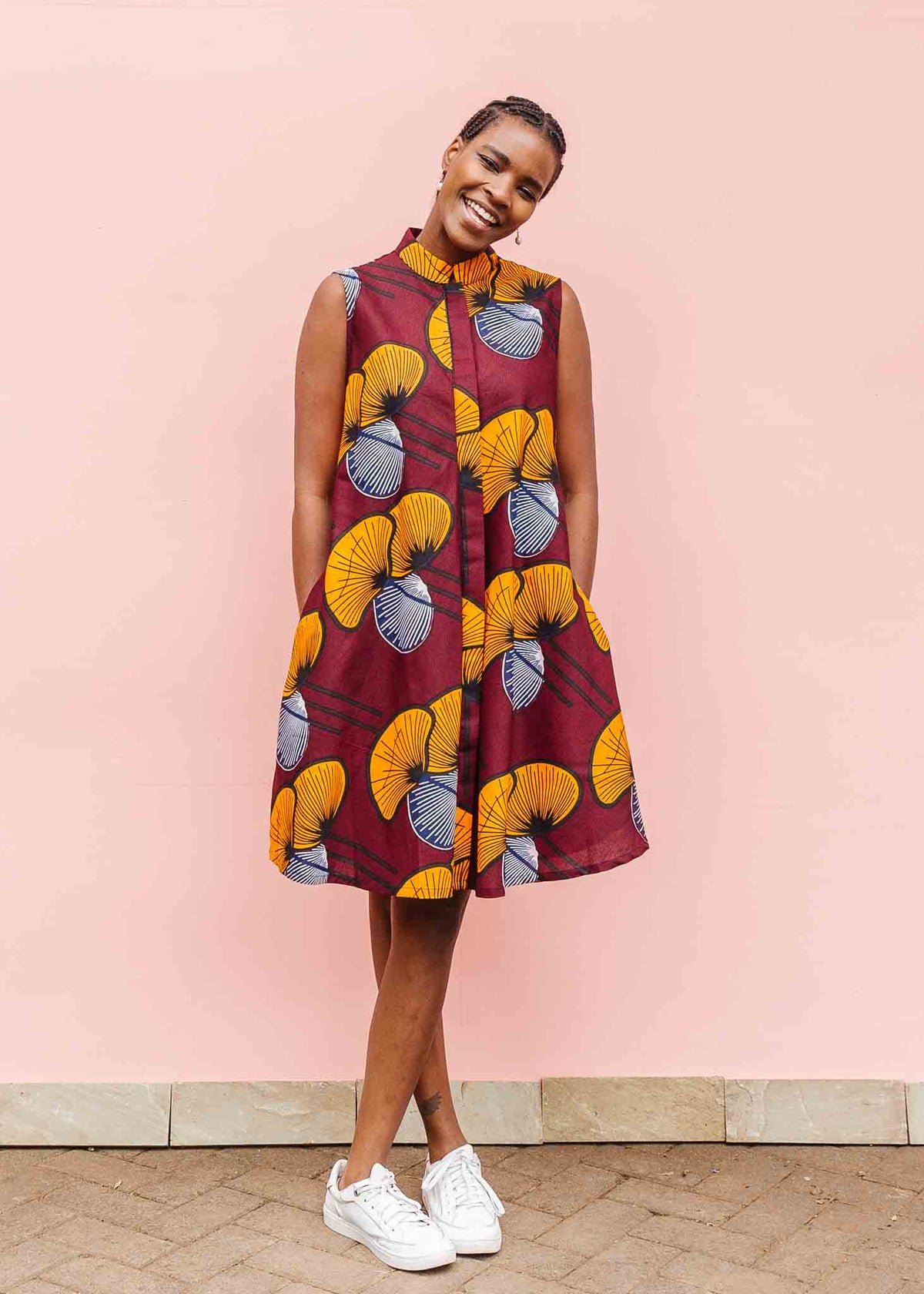 Gold Leaf Sleeveless Dress – Zuri